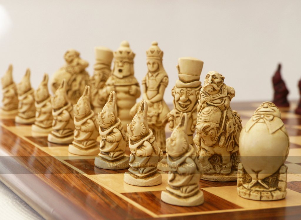 Alice in Wonderland Ornamental Chess Set by Berkeley Chess