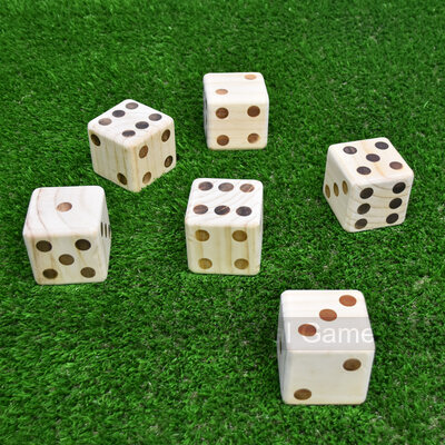 GoSports Giant Wooden Dice - Set of 6, 3.5 inches